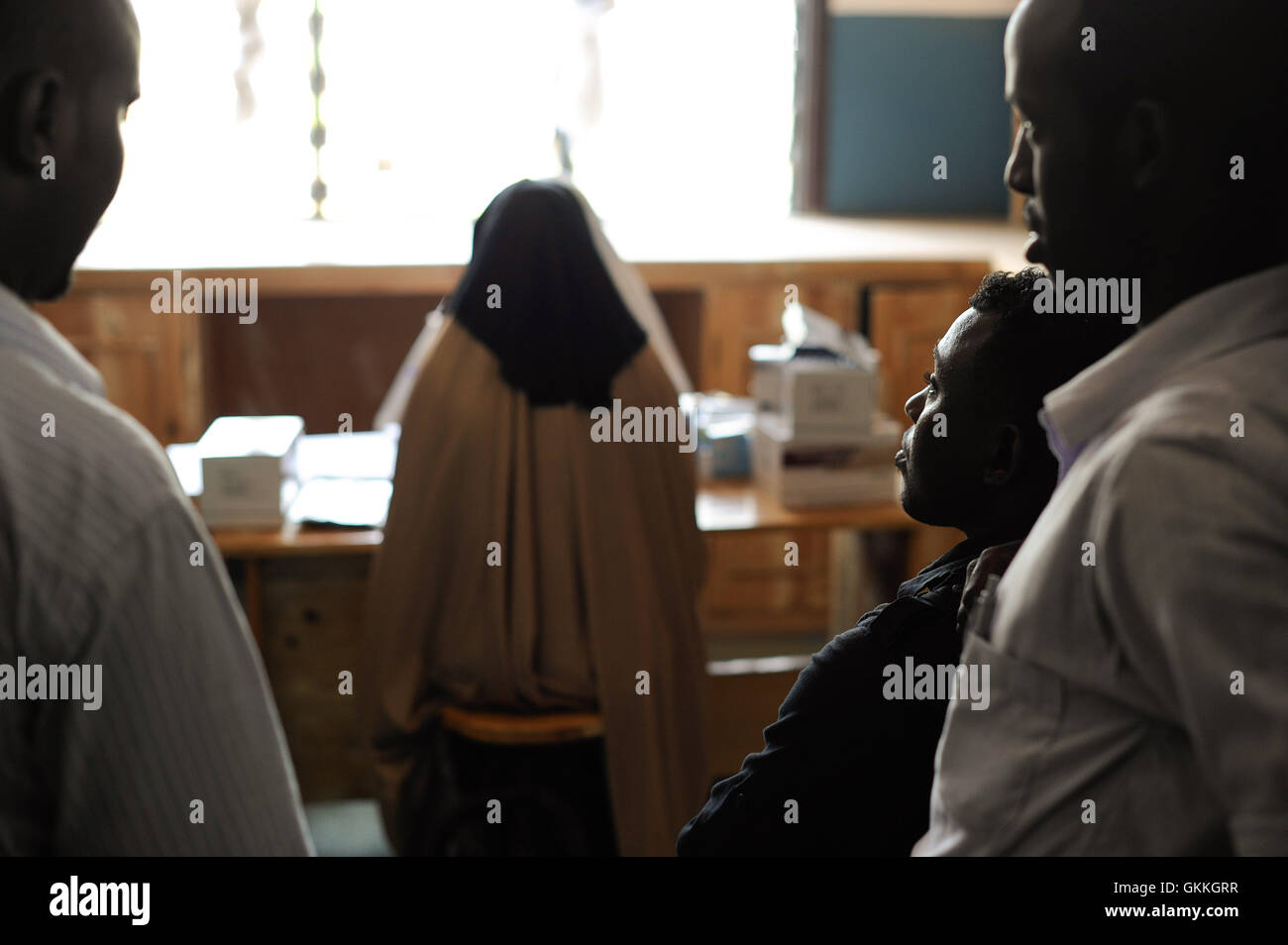 University students wait to have an HIV test at Banadir hospital in ...