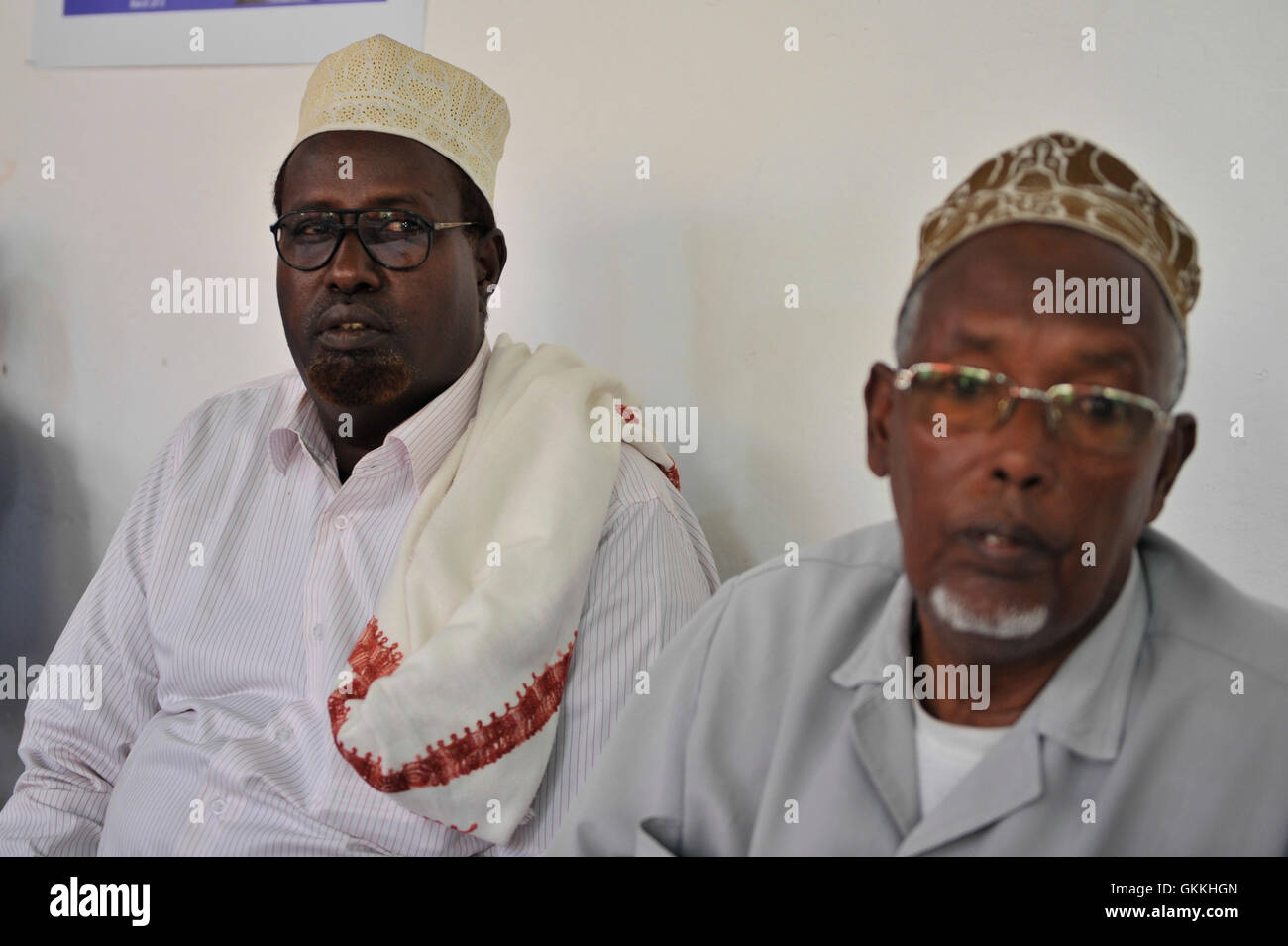 Sheik Omar Mohamed attends a forum in Mogadishu on March 12, 2015 ...
