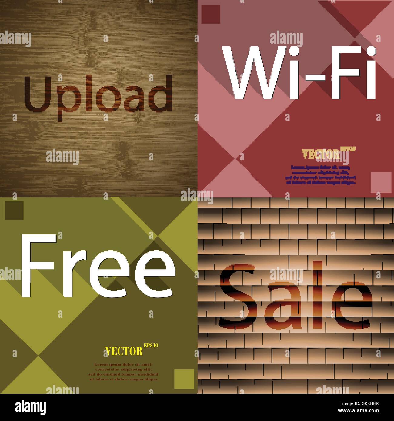 Set of the most popular web design icons on abstract background Stock ...