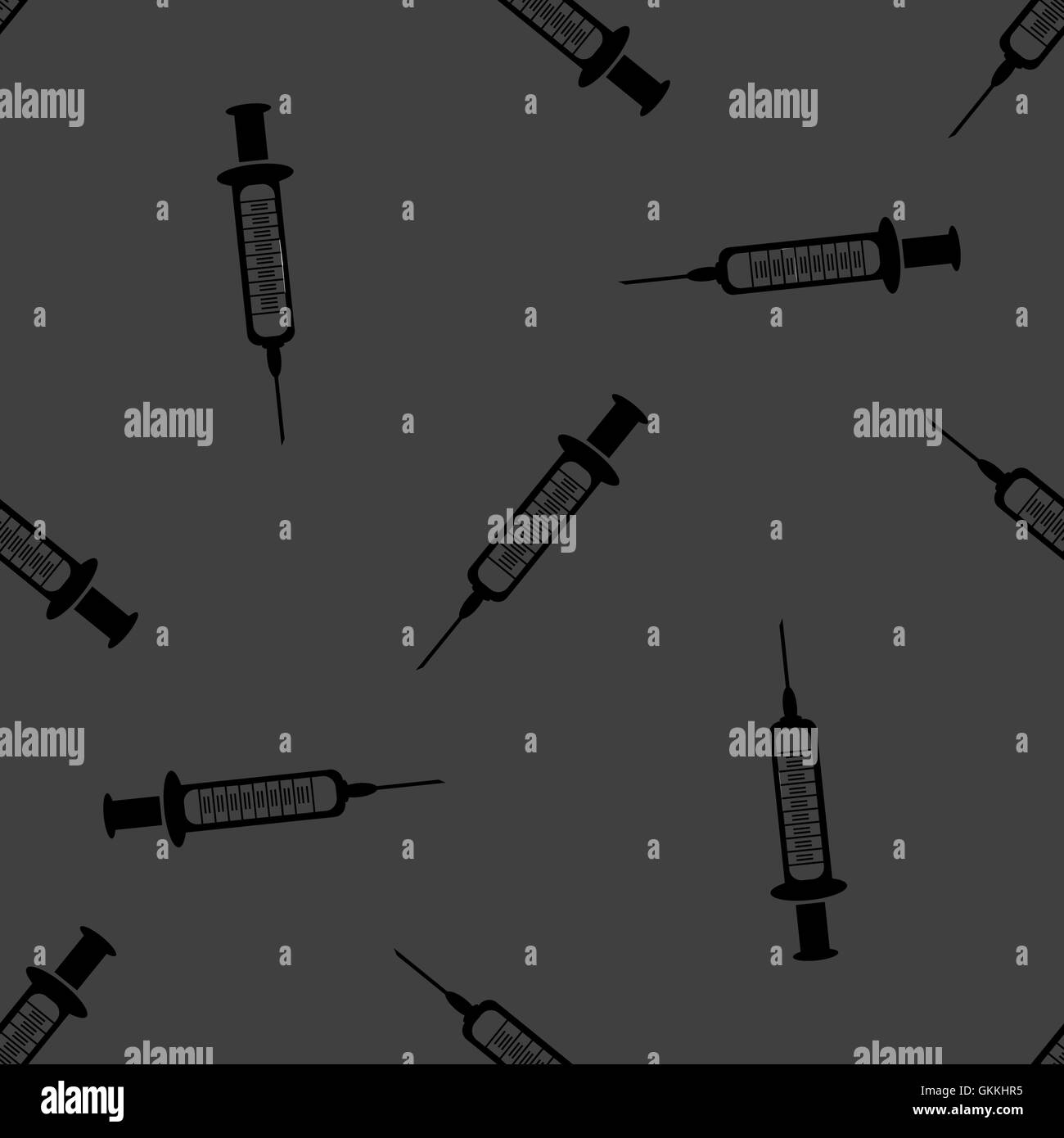 Syringe web icon. flat design. Seamless gray pattern Stock Vector Image ...