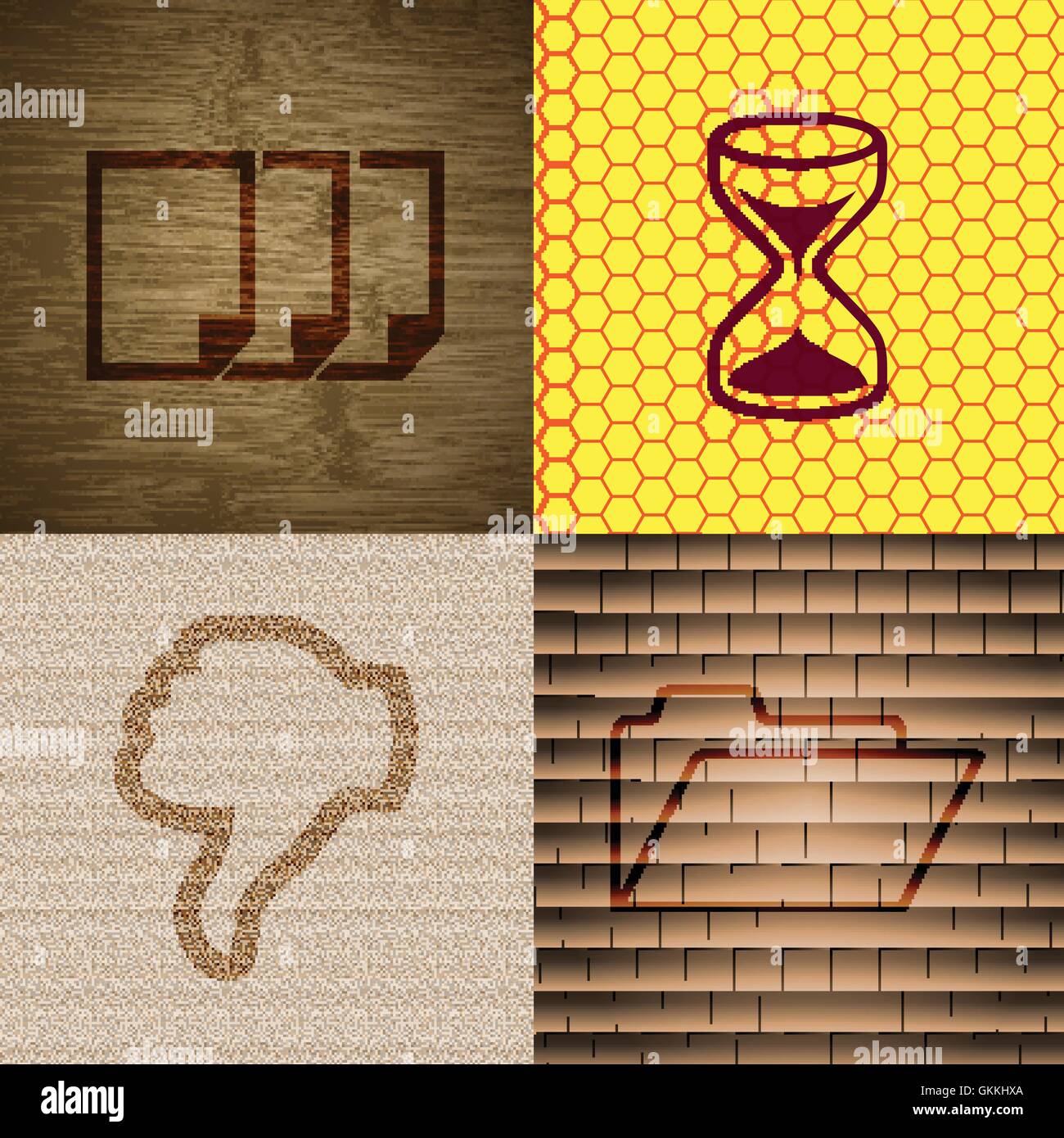 Set of abstract backgrounds with different web icons Stock Vector Image ...