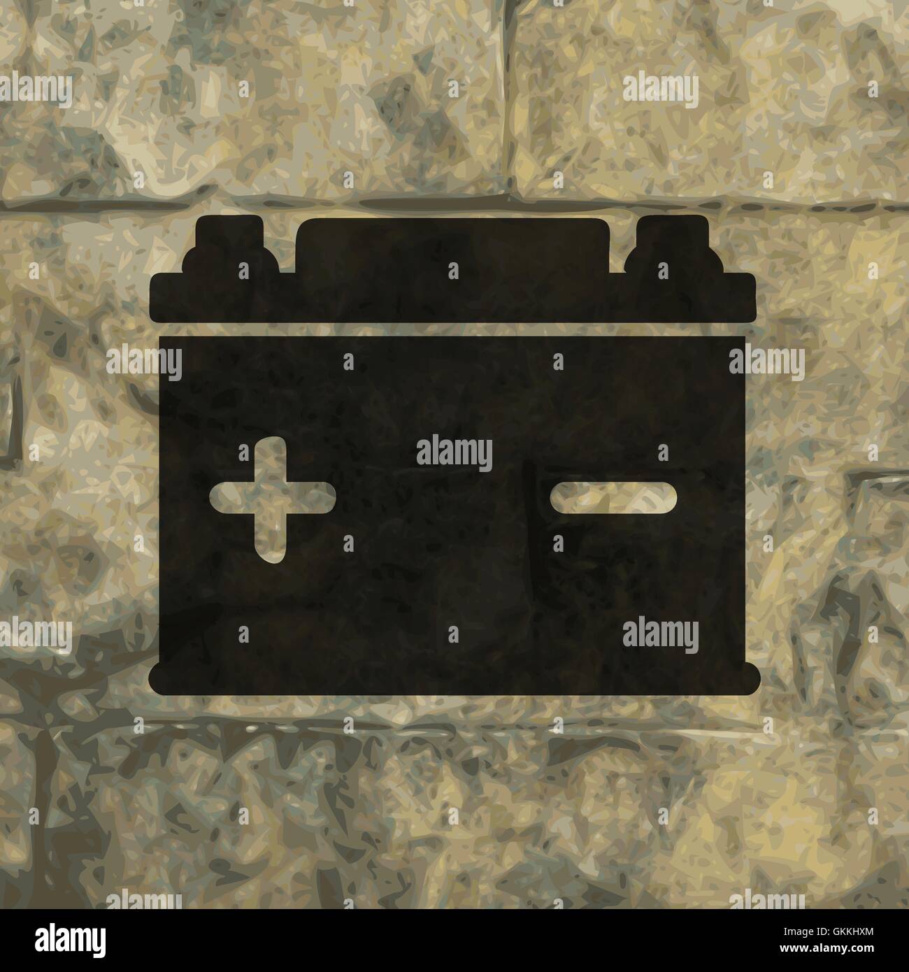 Car battery. Flat modern web button and space for your text Stock ...