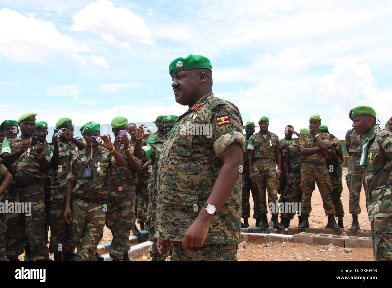 Brigadier Sam Kavuma, Commander of the Uganda Contingent, addresses ...