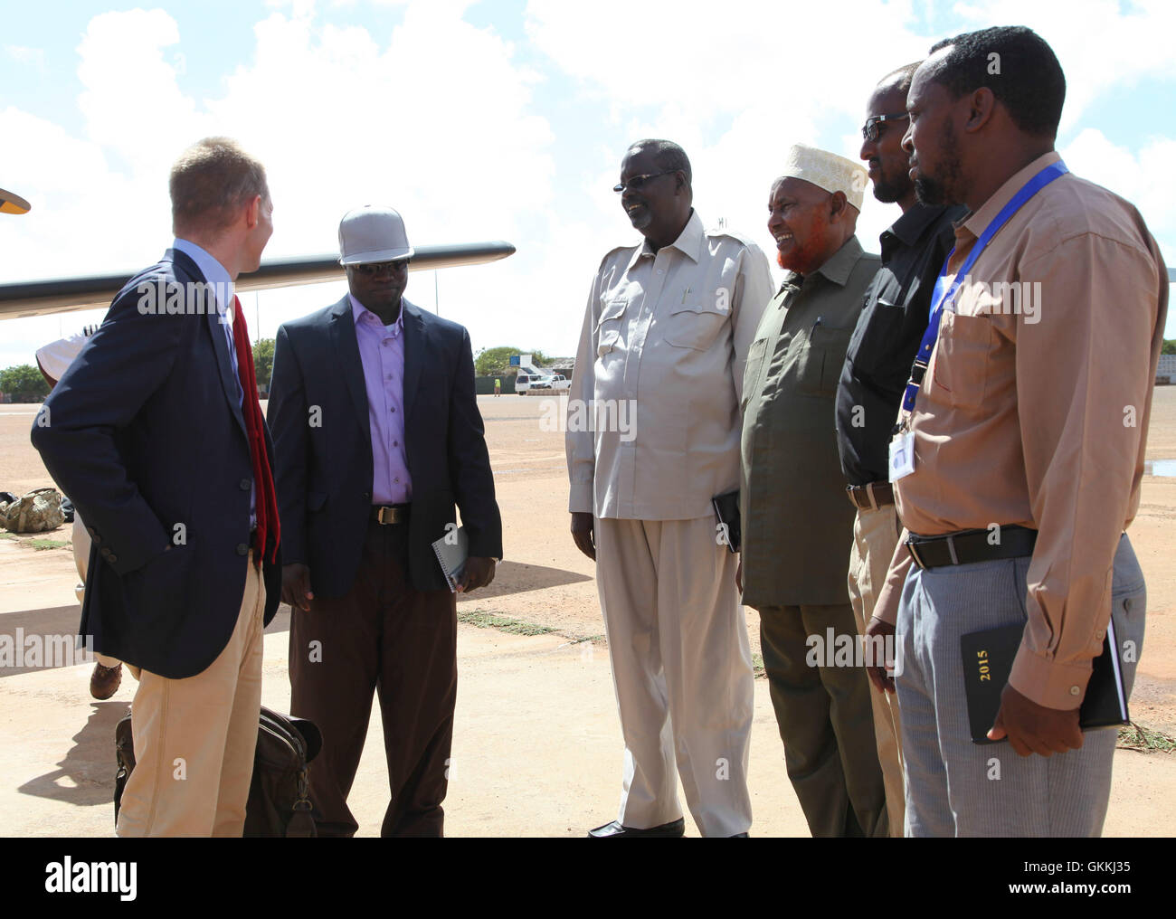 Neil Wigan, the British Ambassador to Somalia, meets officials of the ...