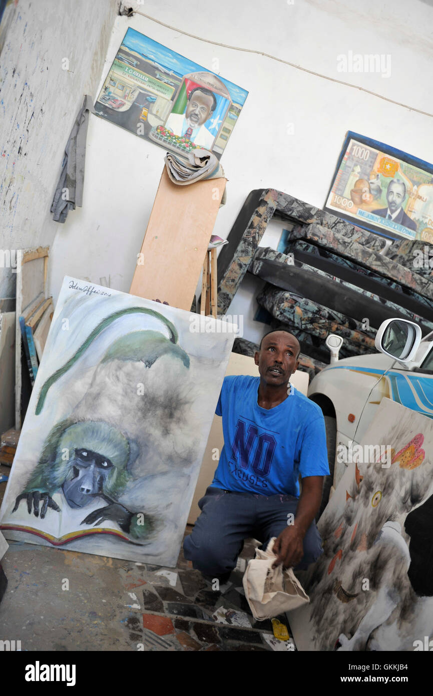 Somali artist Adan Farah Afey works at the Centre for Research and ...