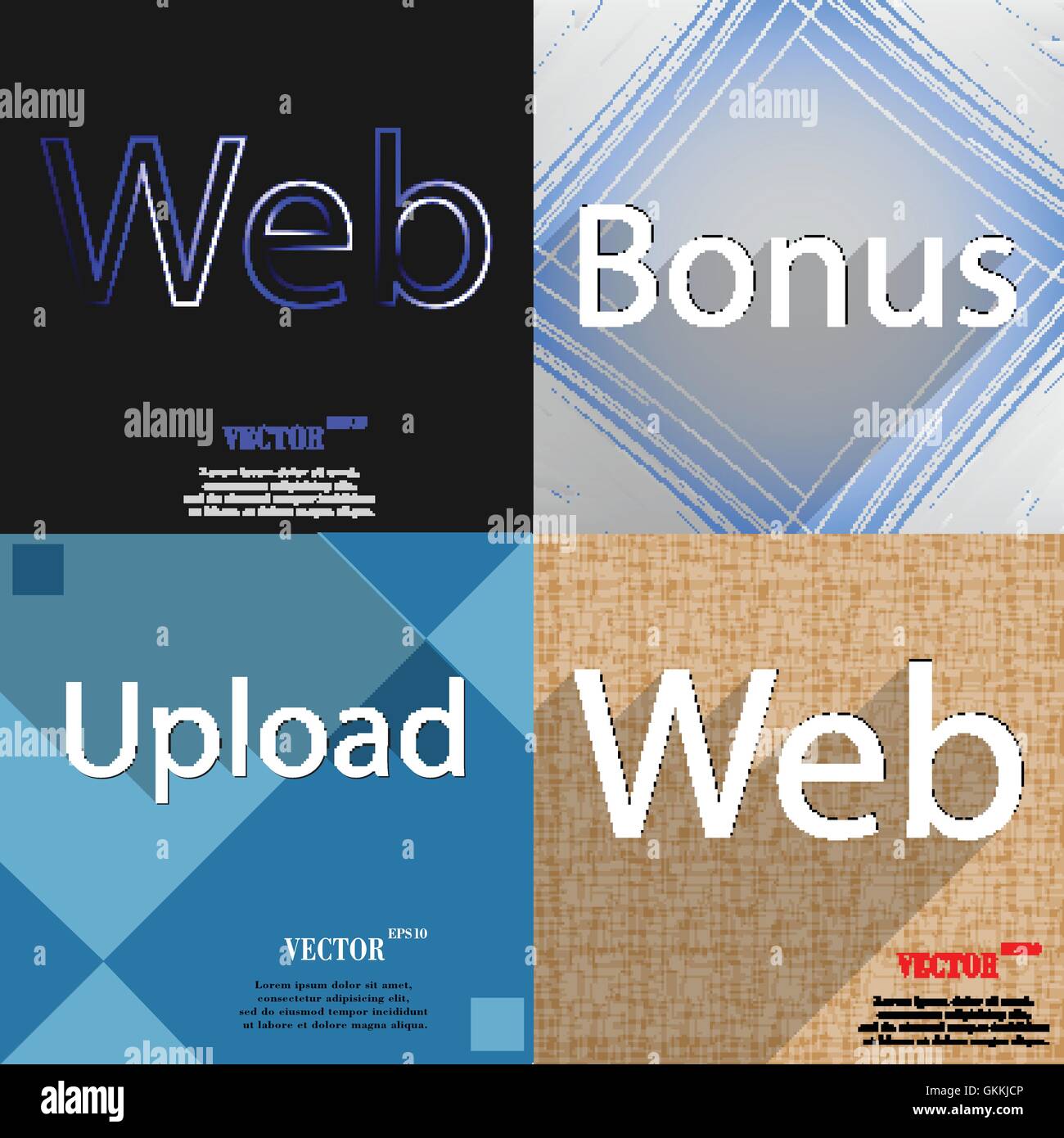 Set of the most popular web design icons on abstract background Stock ...