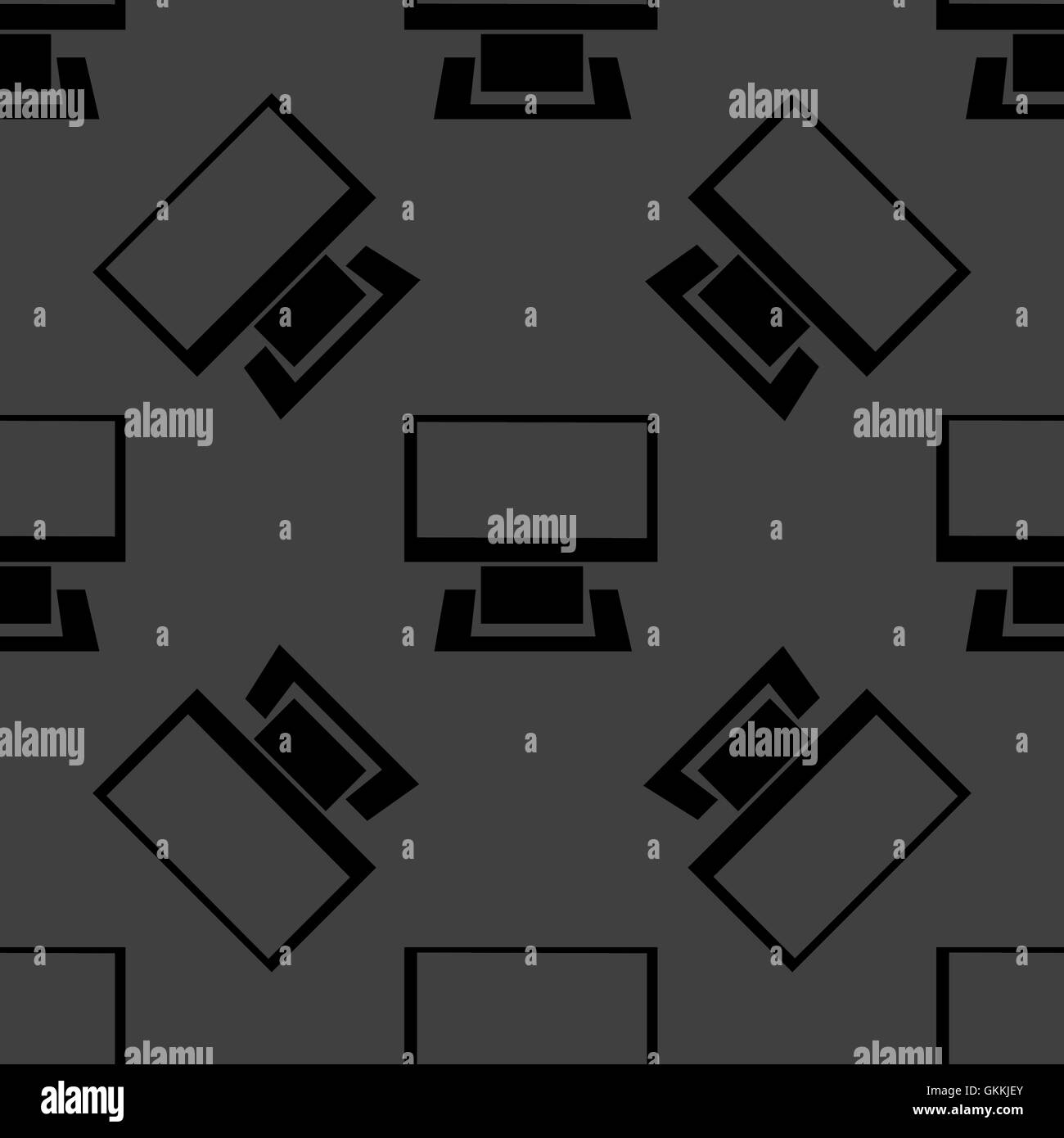 Black desktop computer pc icon Stock Vector Images - Alamy