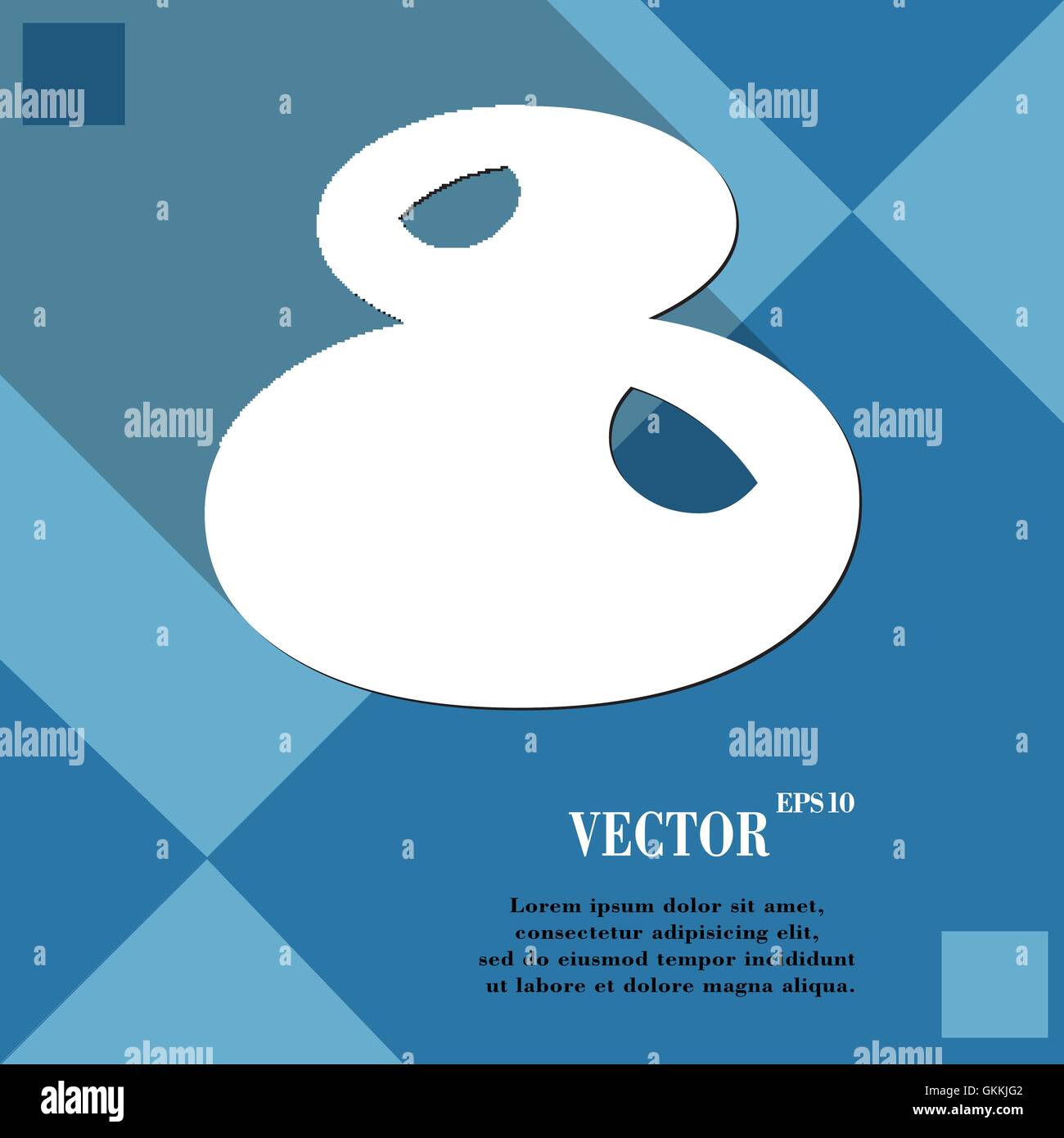 number Eight icon symbol Flat modern web design with long shadow and ...