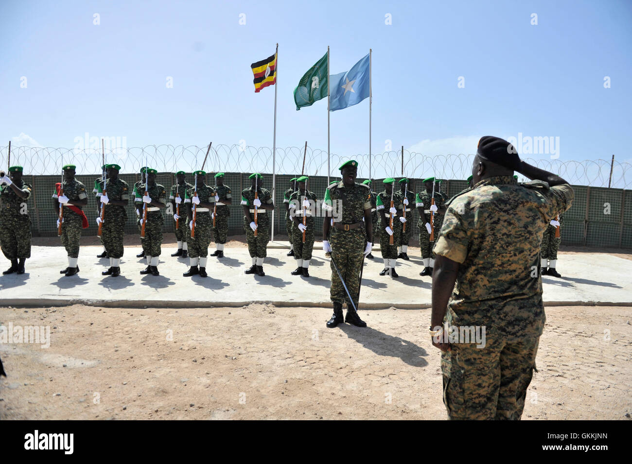 On 23 May 2015, African Union soldiers stood in a guard of honour at ...