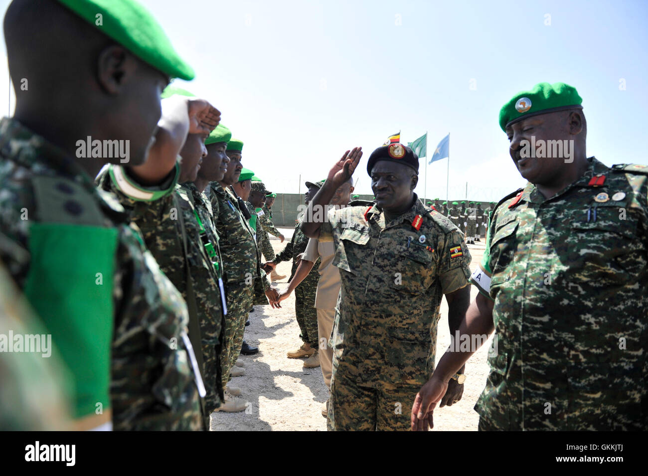 Gen. Katumba Wamala, Uganda’s Chief of Defence Forces, greets senior ...