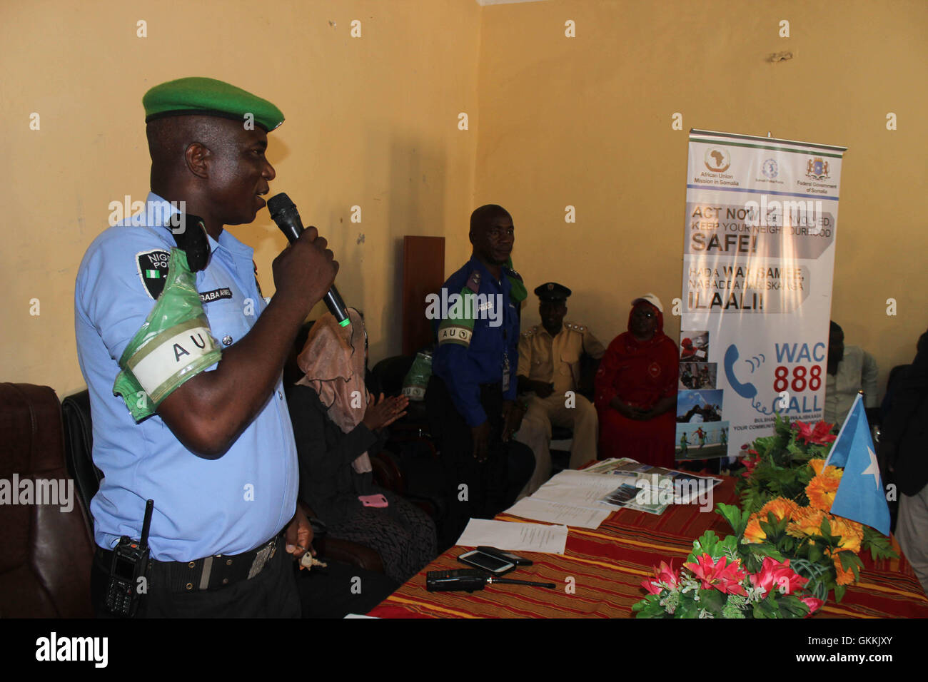 AMISOM Assistant Superintendent of Police Ahmed Jagaba addresses ...