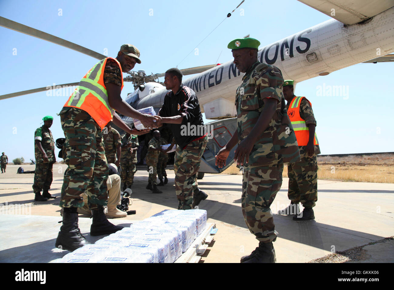 On March 8, 2014, foodstuffs were offloaded from a UN helicopter at ...