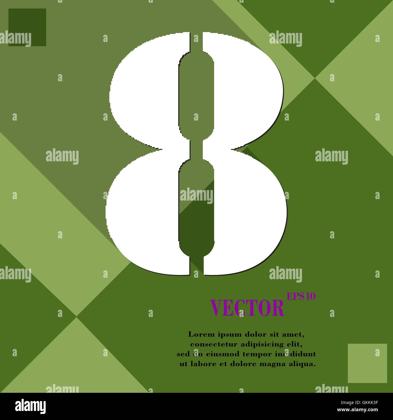 number Eight icon symbol Flat modern web design with long shadow and ...