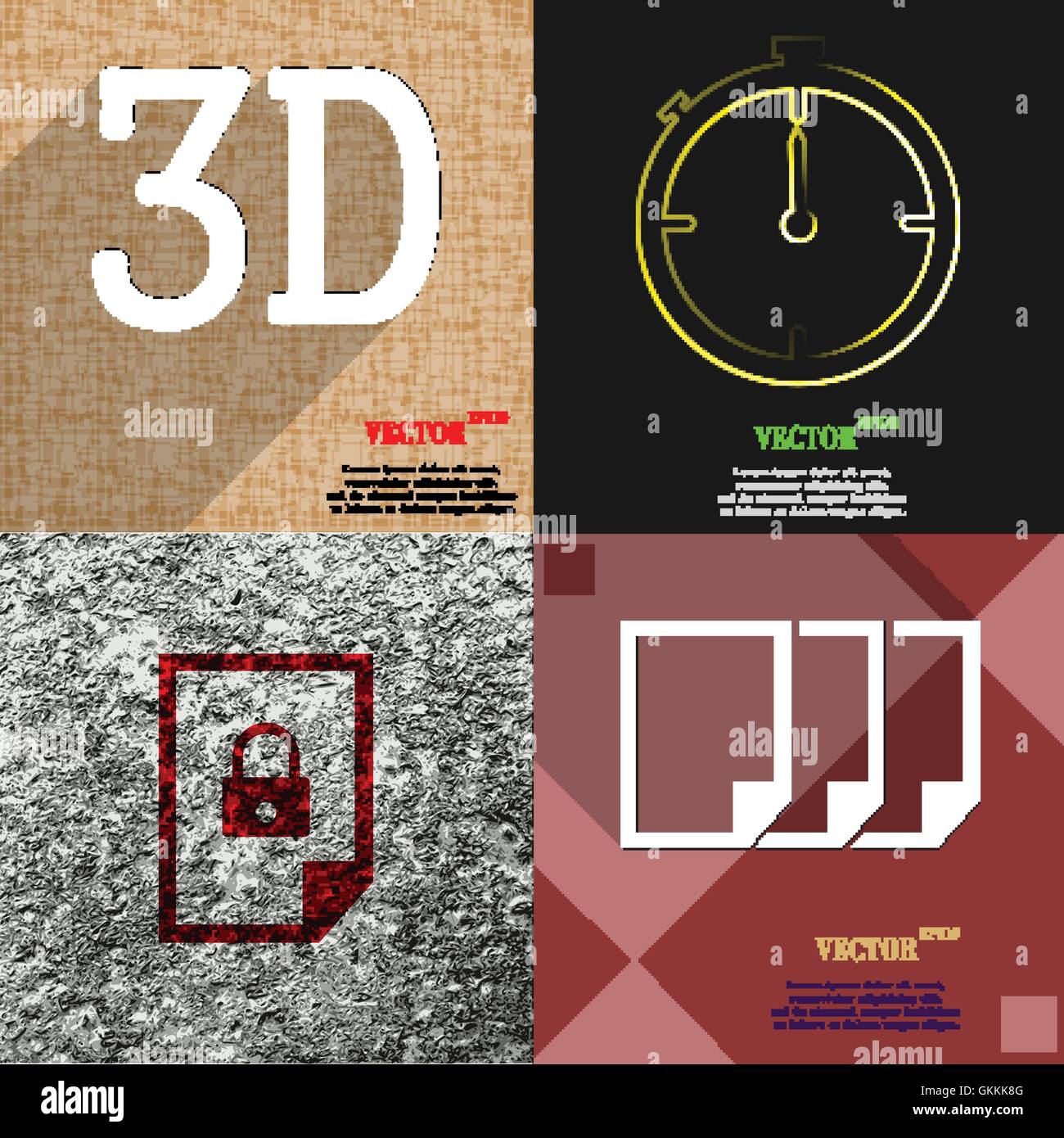 Set of abstract backgrounds with different web icons Stock Vector Image ...