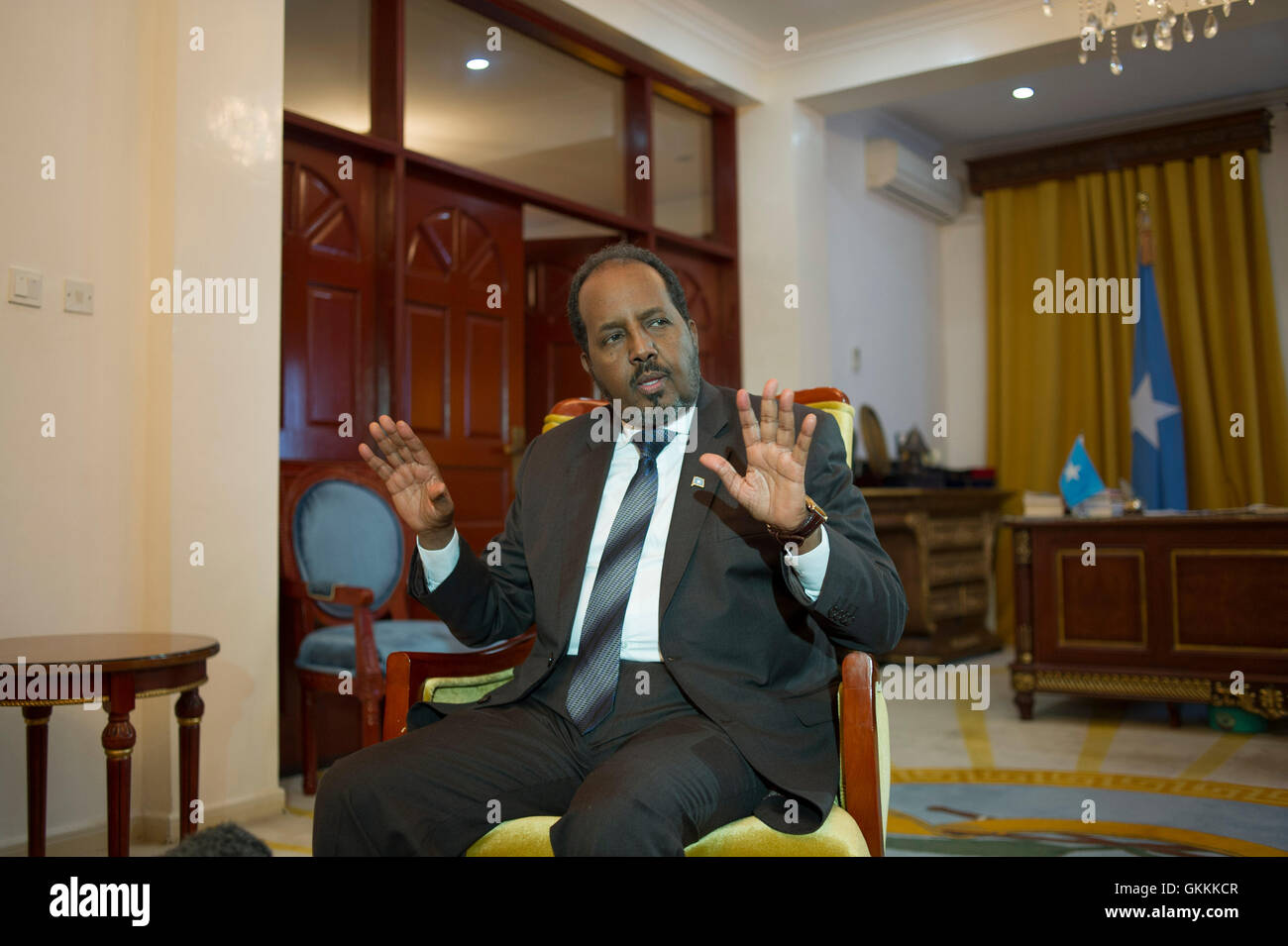 Somalia’s President Hassan Sheikh Mohamud addresses the nation on June ...