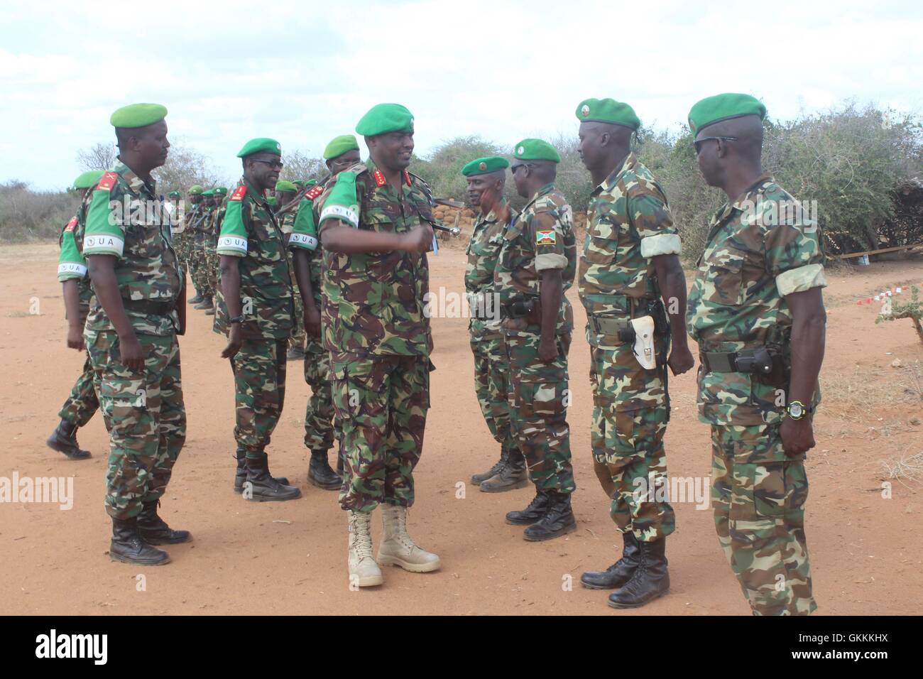 AMISOM Force Commander Lt. Gen. Jonathan Rono greets Burundian ...