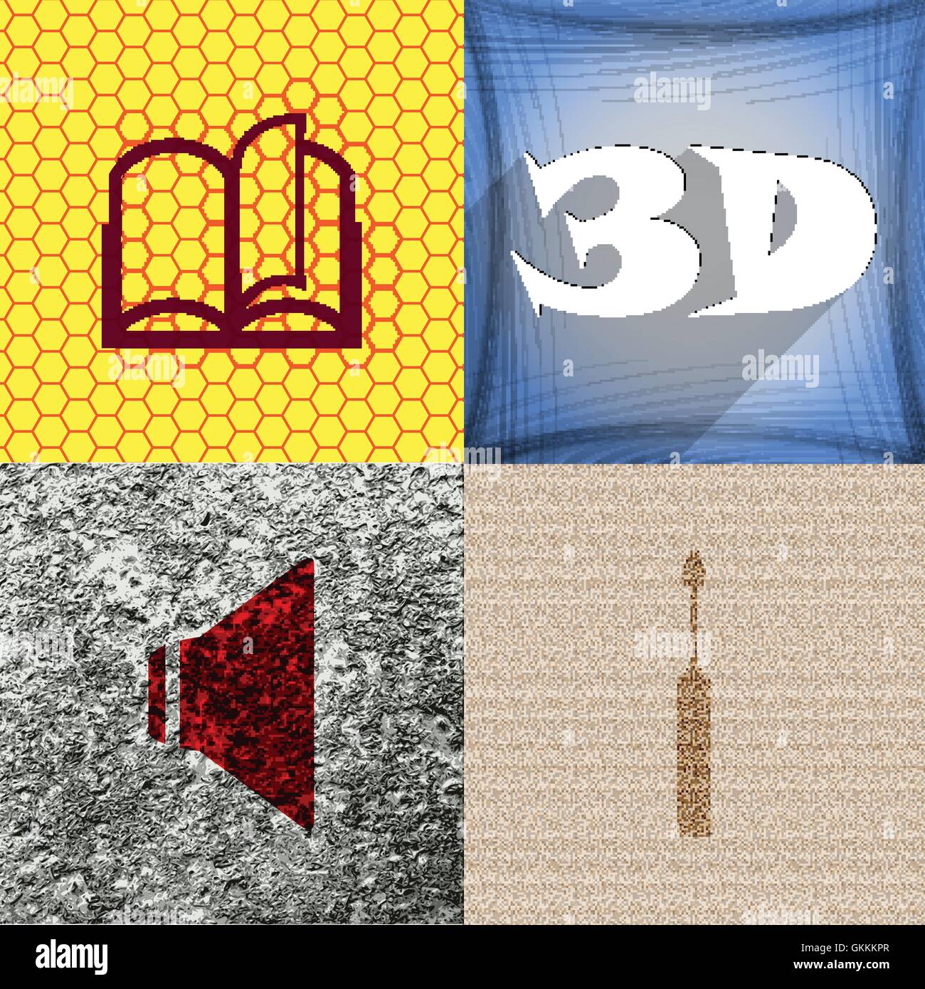 Set of abstract backgrounds with different web icons Stock Vector Image ...