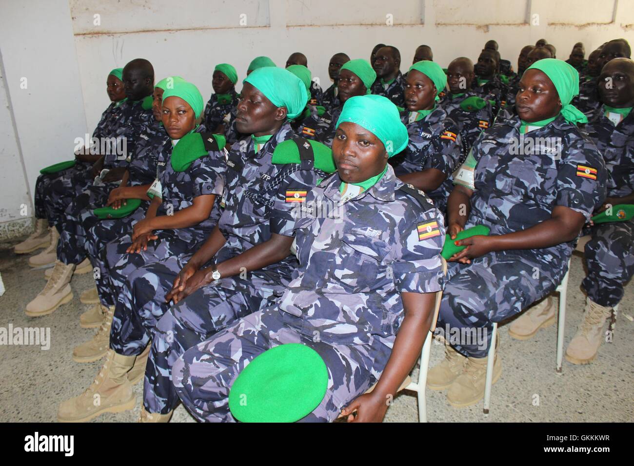 Newly deployed Ugandan police officers from the Formed Police Unit ...