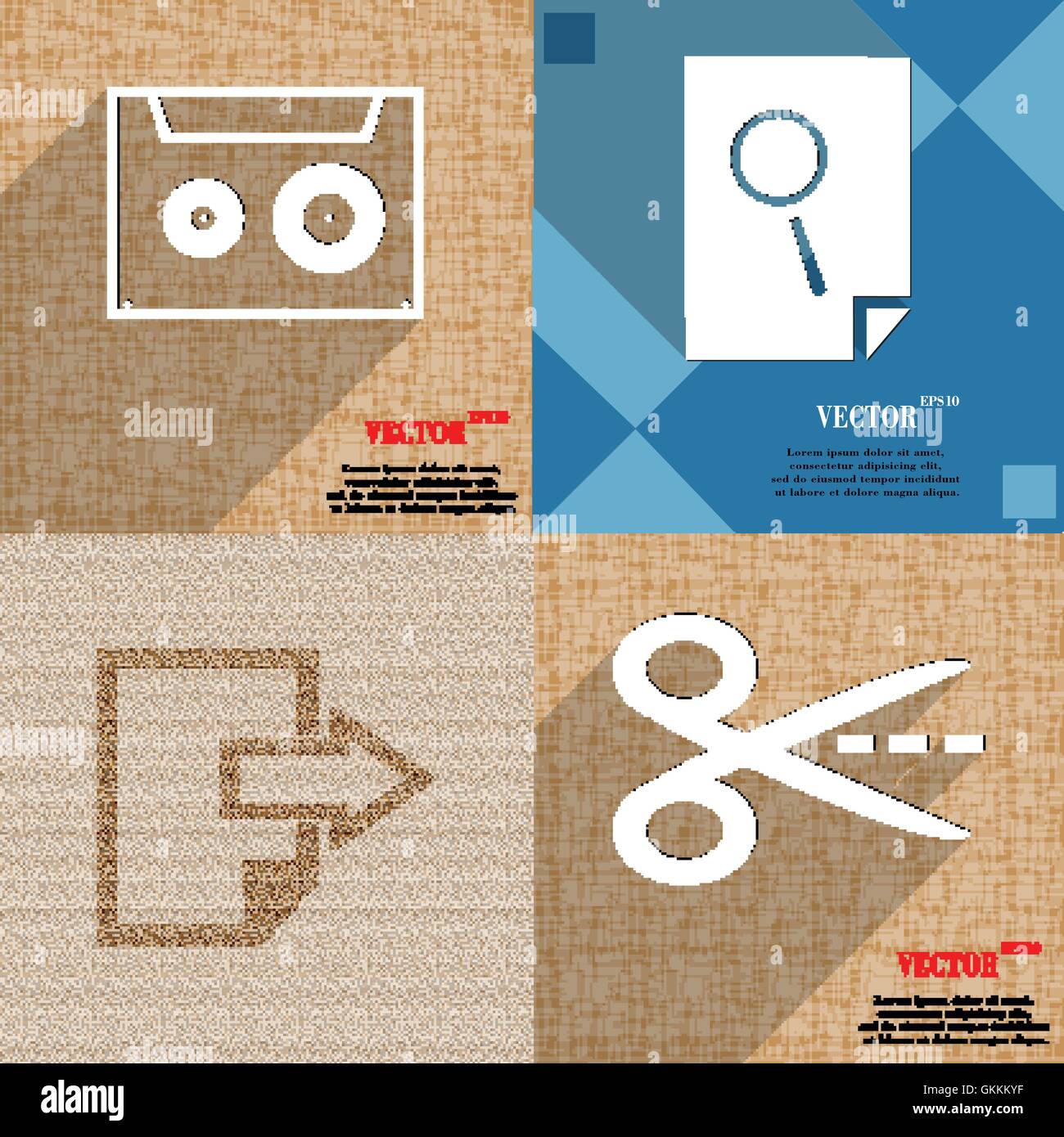 Set of abstract backgrounds with different web icons Stock Vector Image ...