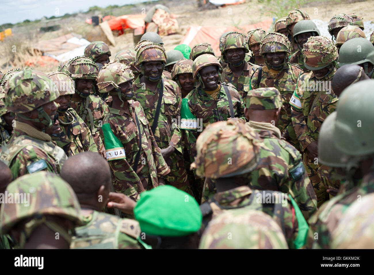 On August 18, 2015, Kenyan Defence Forces (KDF) soldiers serving under AMISOM listened to ...