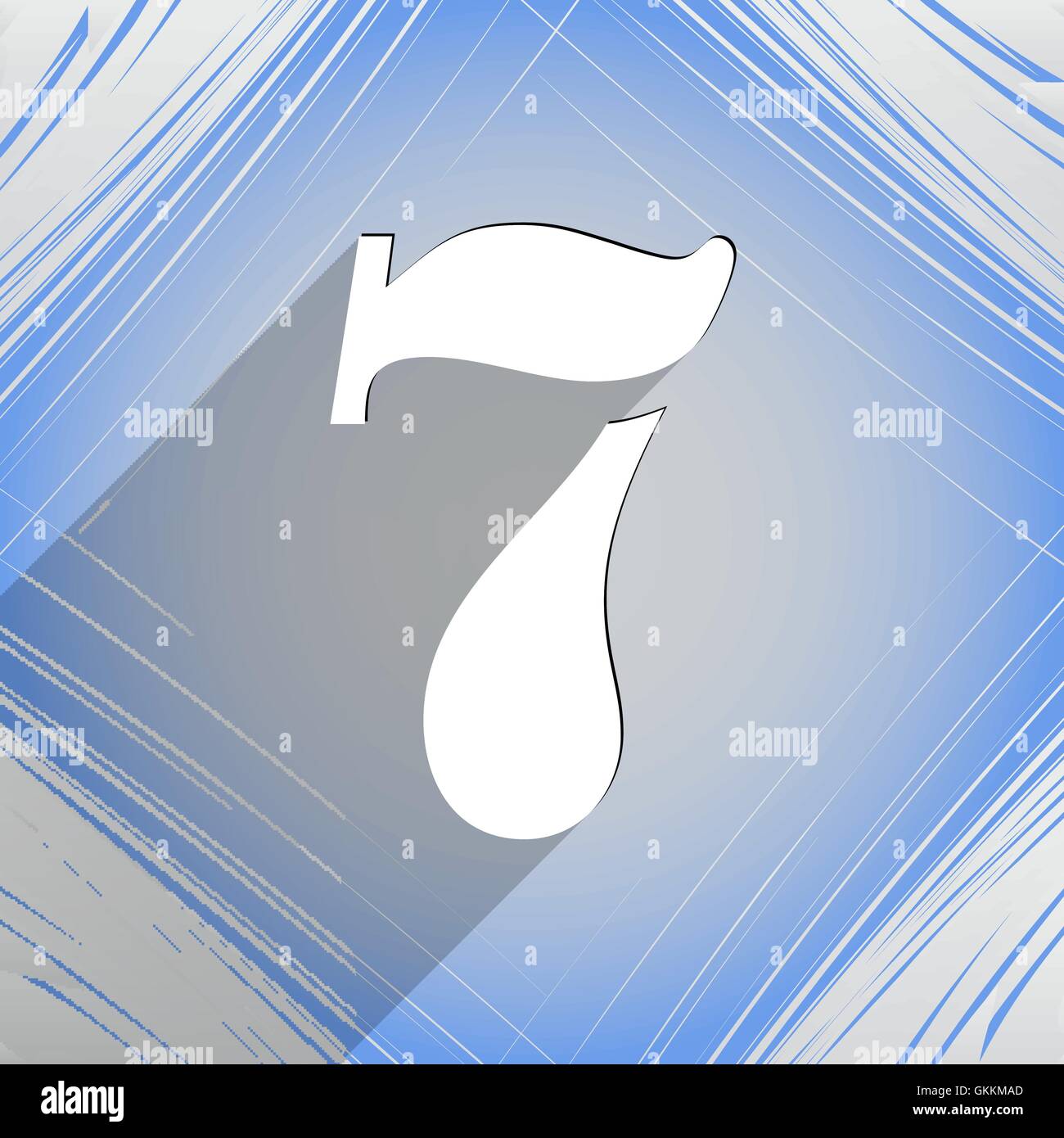 number seven icon symbol Flat modern web design with long shadow and ...