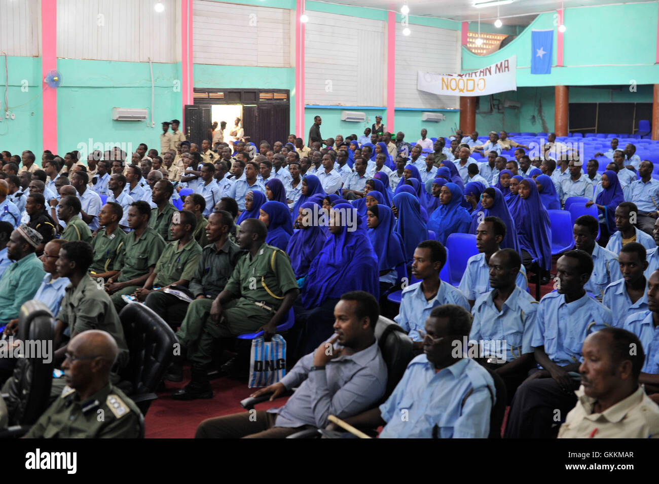 A total of 138 newly trained Somali police officers attend the closing ...