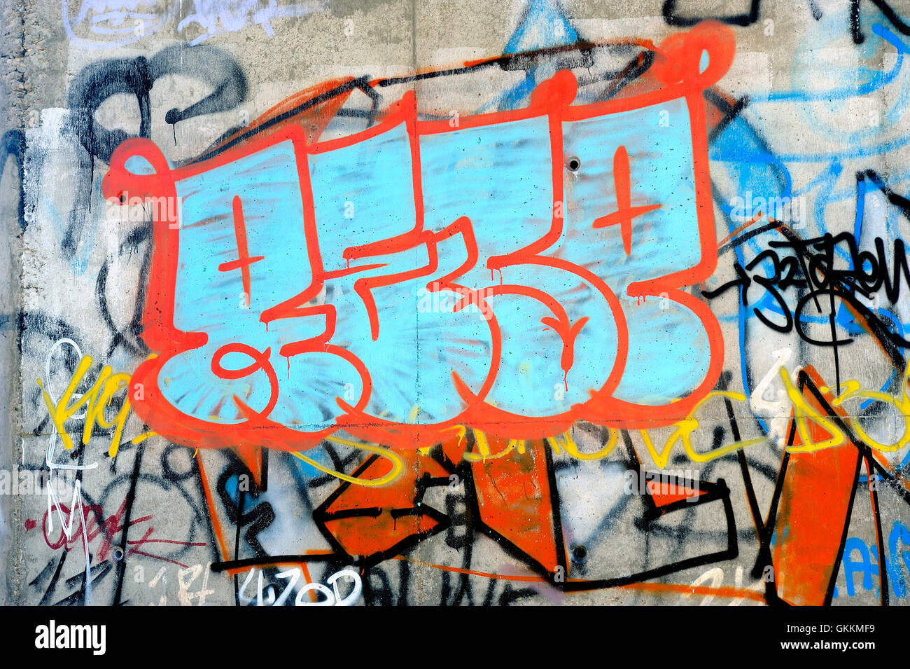 Tags on a cement wall Stock Photo - Alamy
