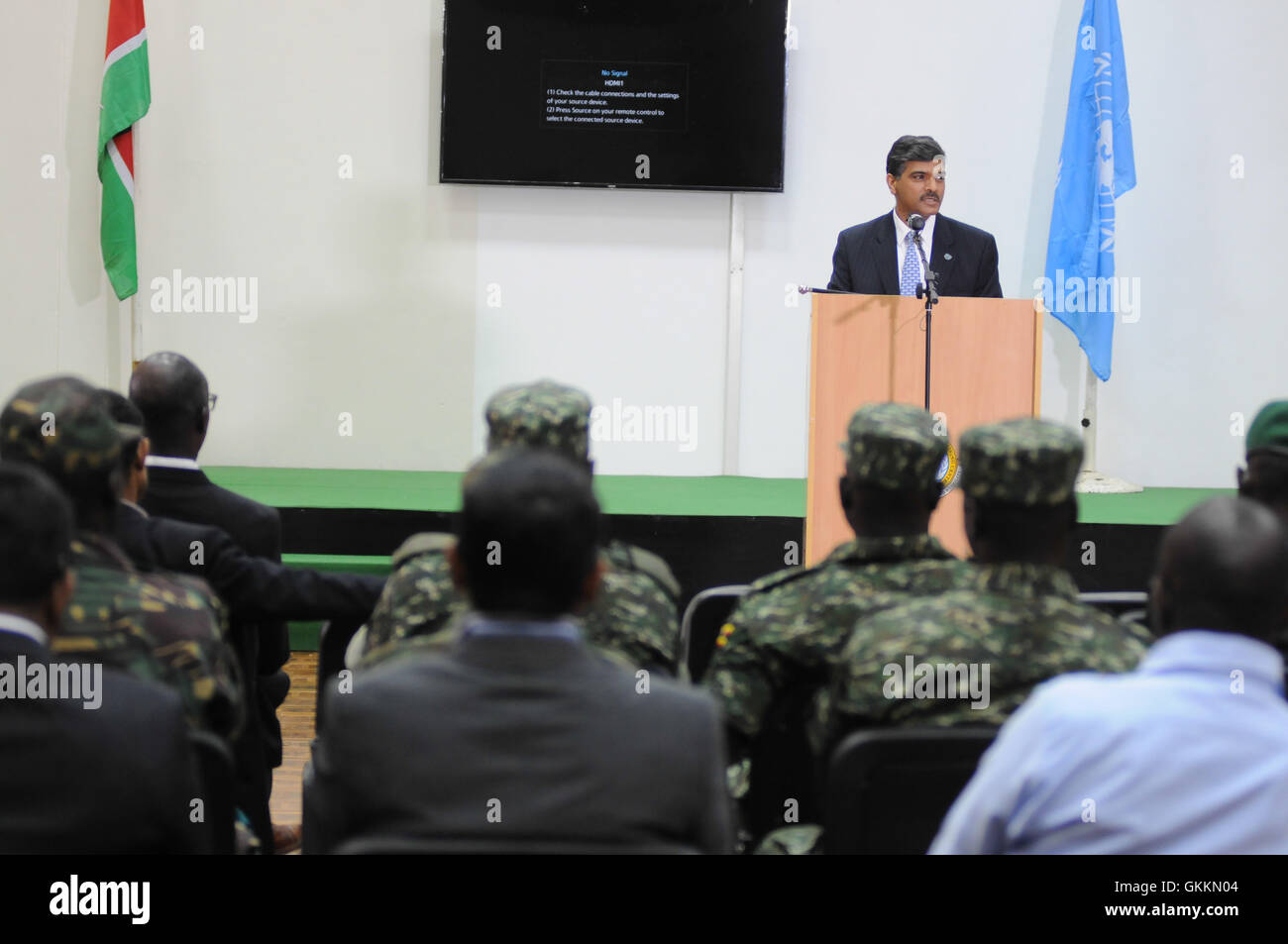 Mr. Harinder Sood, Project Manager at UNDFS, addresses guests at the ...
