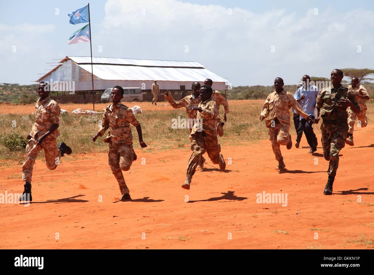 Members of the Somali Police Force (SPF) showcase their physical ...