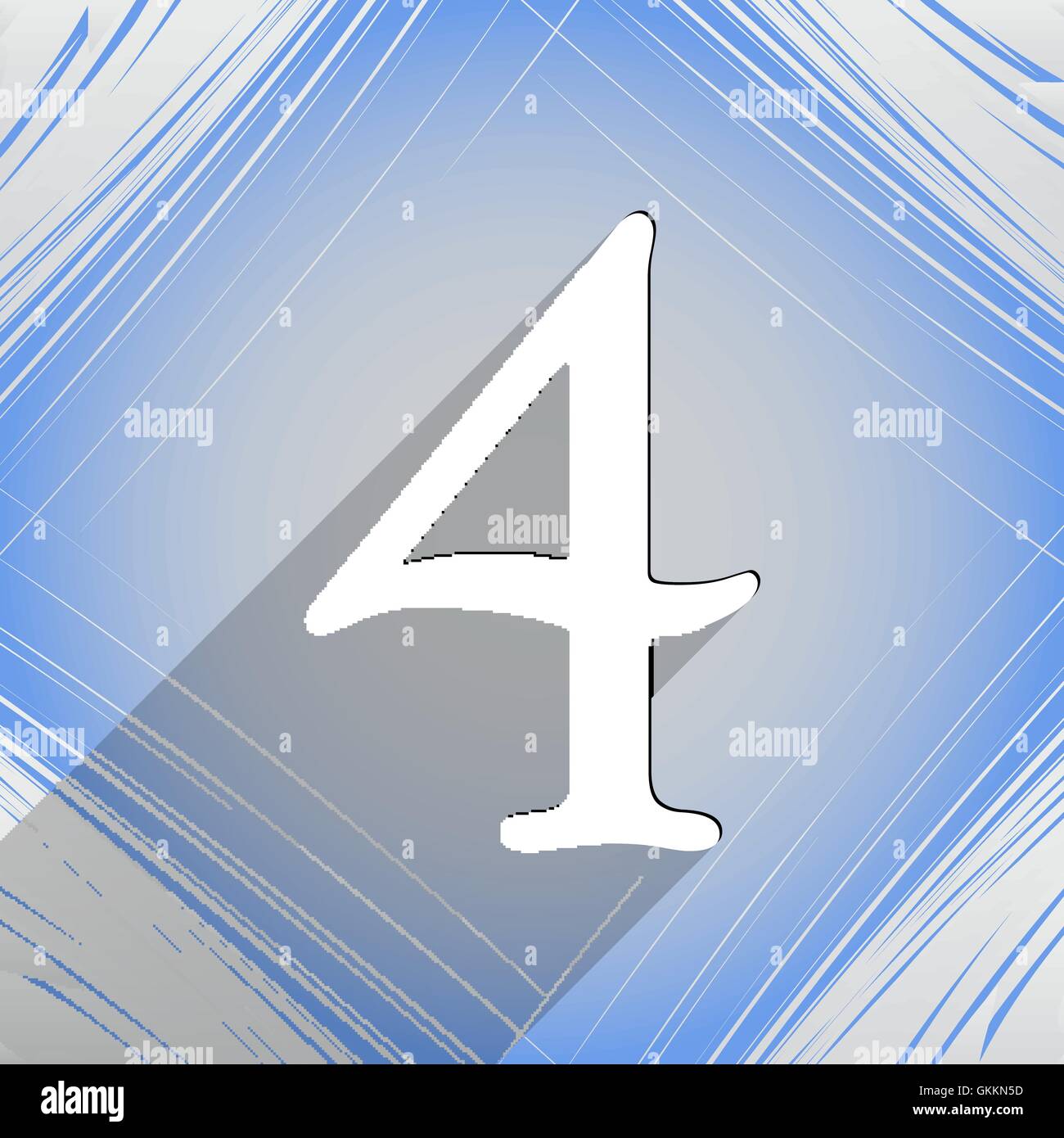 number four icon symbol Flat modern web design with long shadow and ...