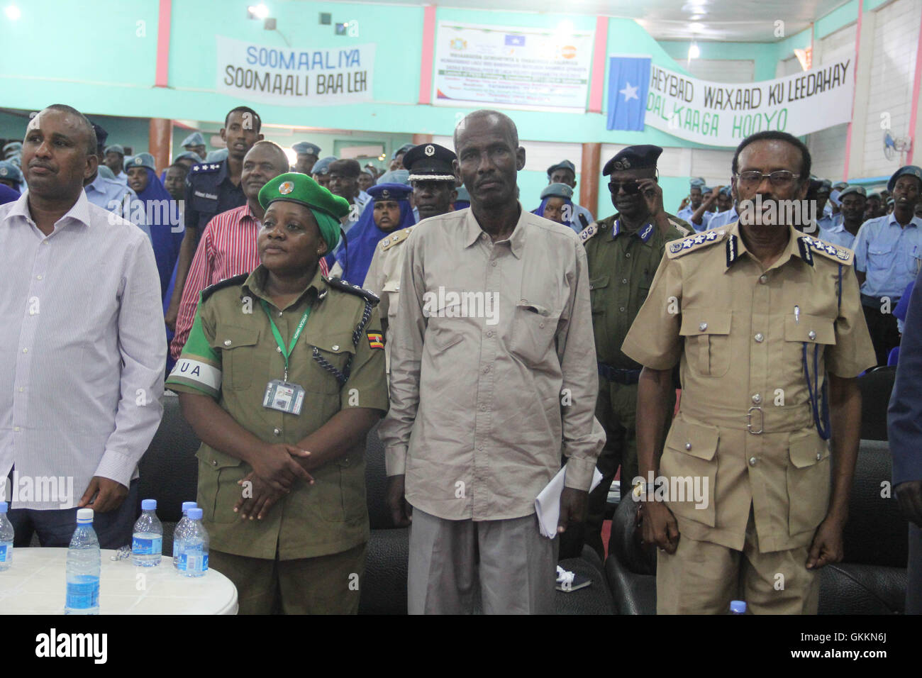 AMISOM Deputy Police Commissioner Christine Alalo (second left) and ...