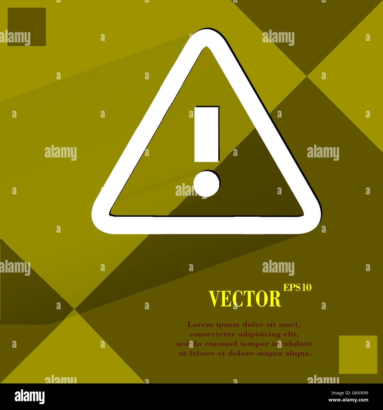 danger. exclamation mark. Flat modern web design on a flat geometric ...