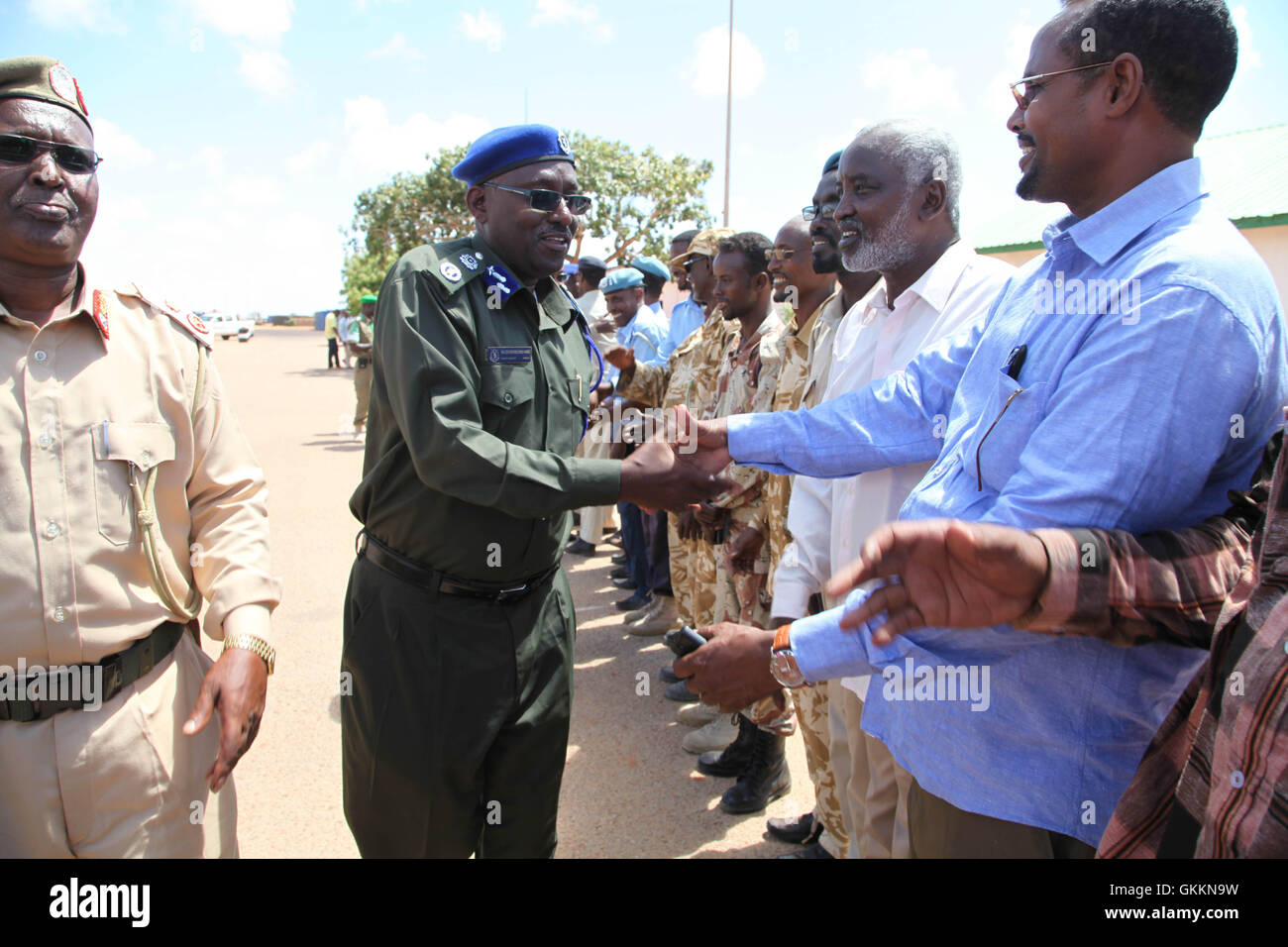 Somali Police Commissioner Maj. Gen. Mohamed Sheikh Hassan Hamud greets ...