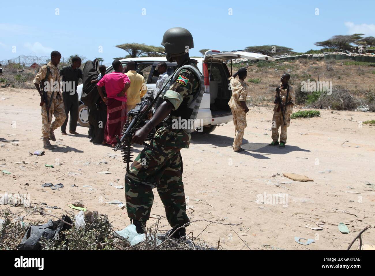Burundian troops, alongside Somali National Army (SNA) forces, conduct ...