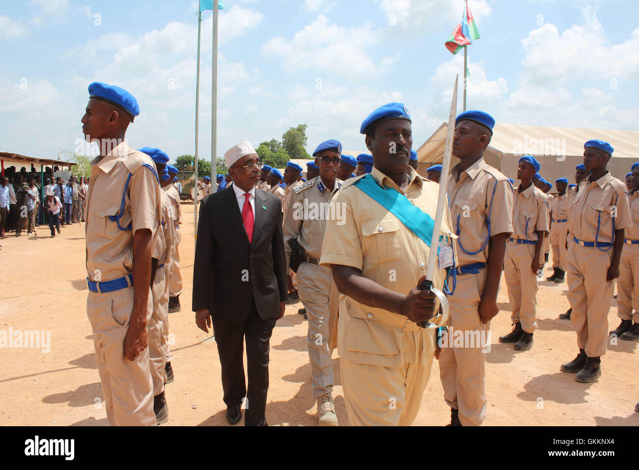 The Interim South West President Sharif Hassan Sheikh Adan inspects a ...