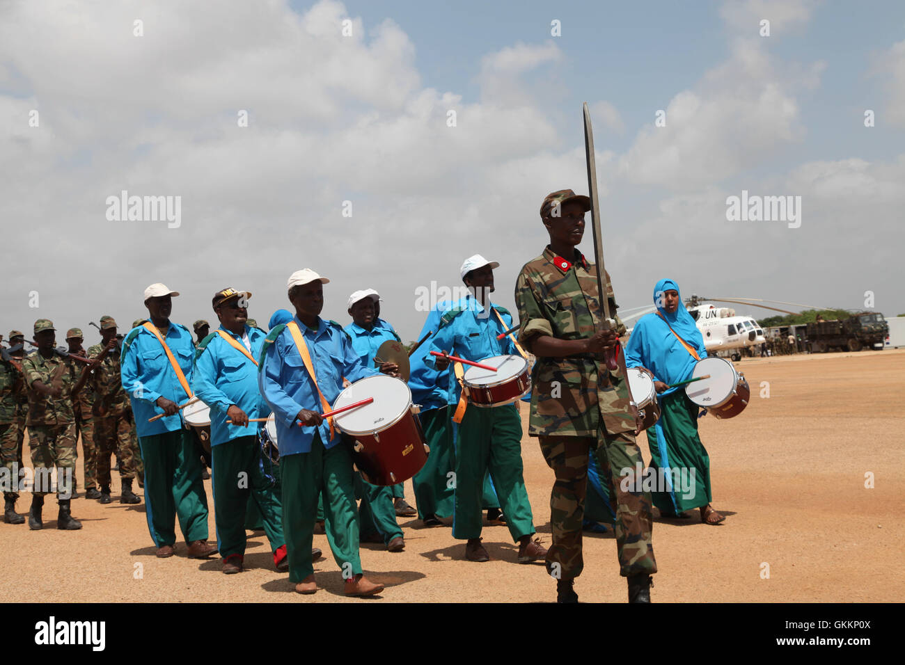 A Somali band performs during the welcoming ceremony for Somali ...