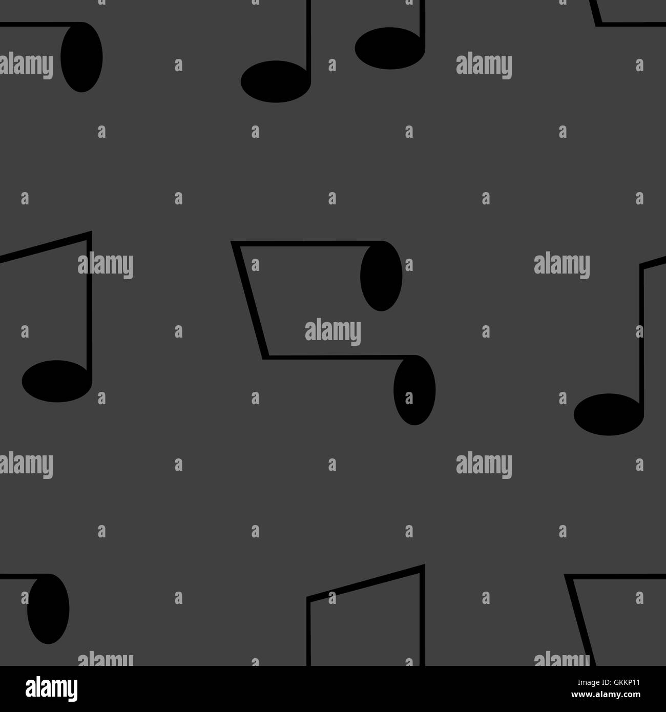 Music elements notes web icon. flat design. Seamless gray pattern Stock ...