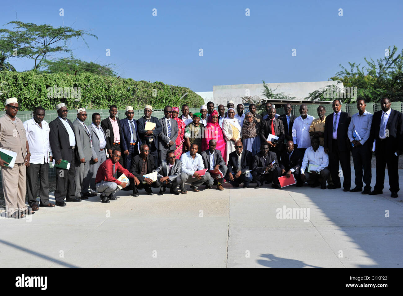 Members of the Galmudug Regional Assembly pose for a group photo with ...