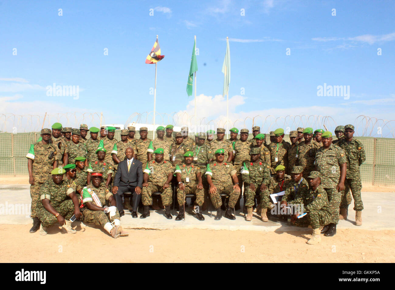 Ugandan officers from the African Union Mission in Somalia (AMISOM) are ...