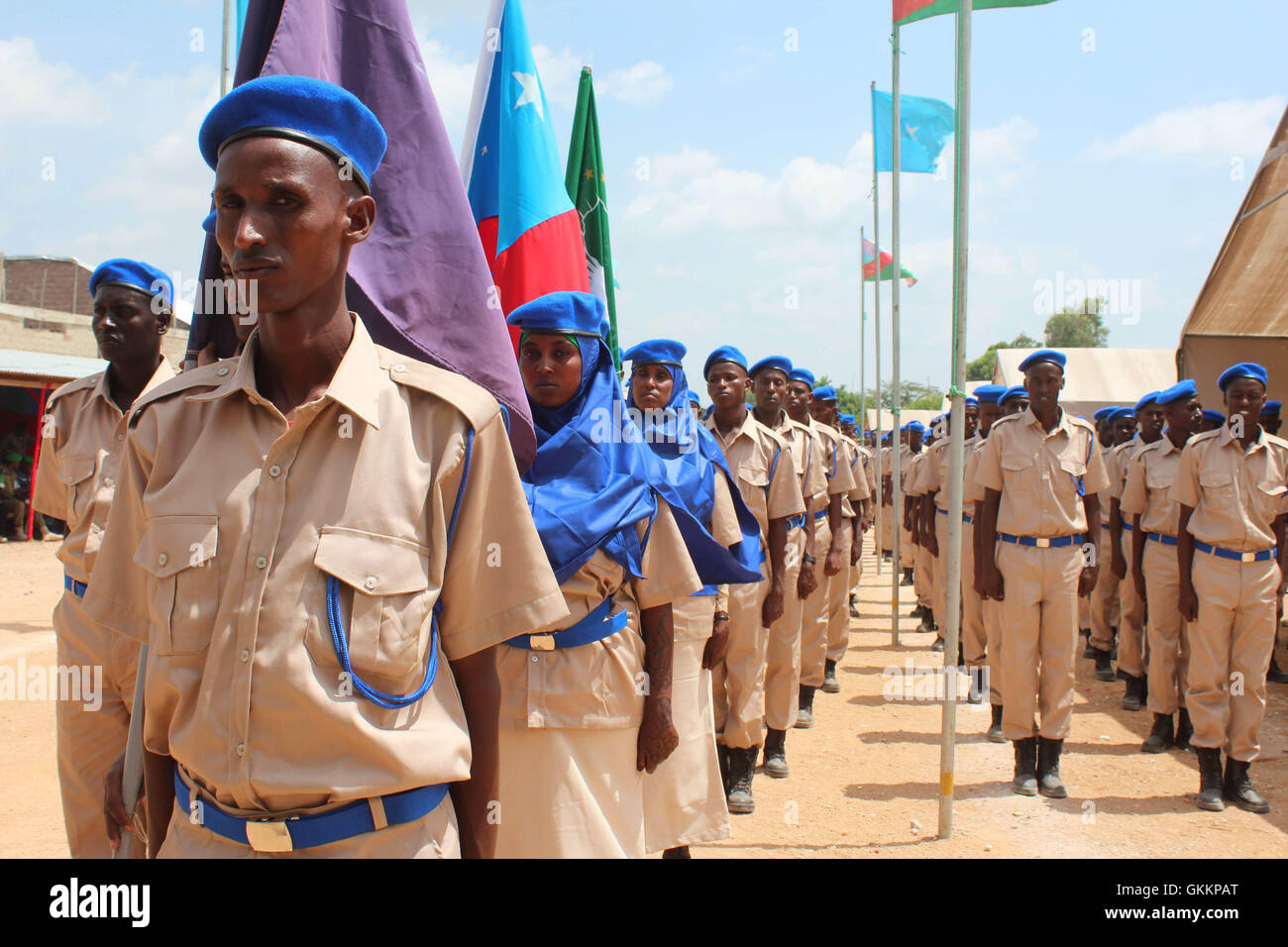 Newly trained Somali Police officers march in a pass-out ceremony in ...