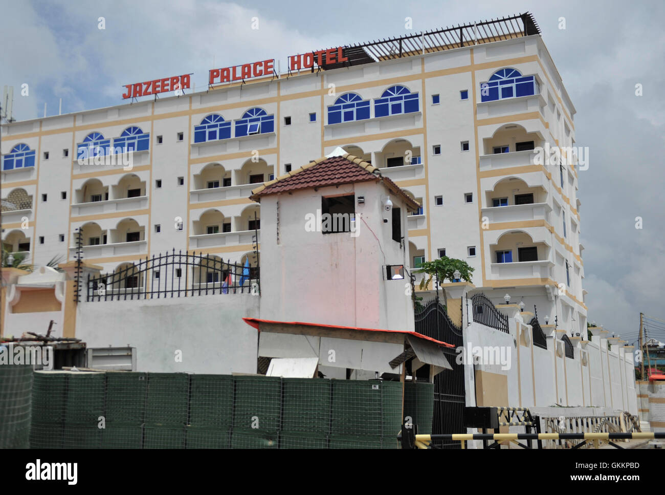 The newly renovated Jazeera Hotel stands tall in the Mogadishu skyline ...