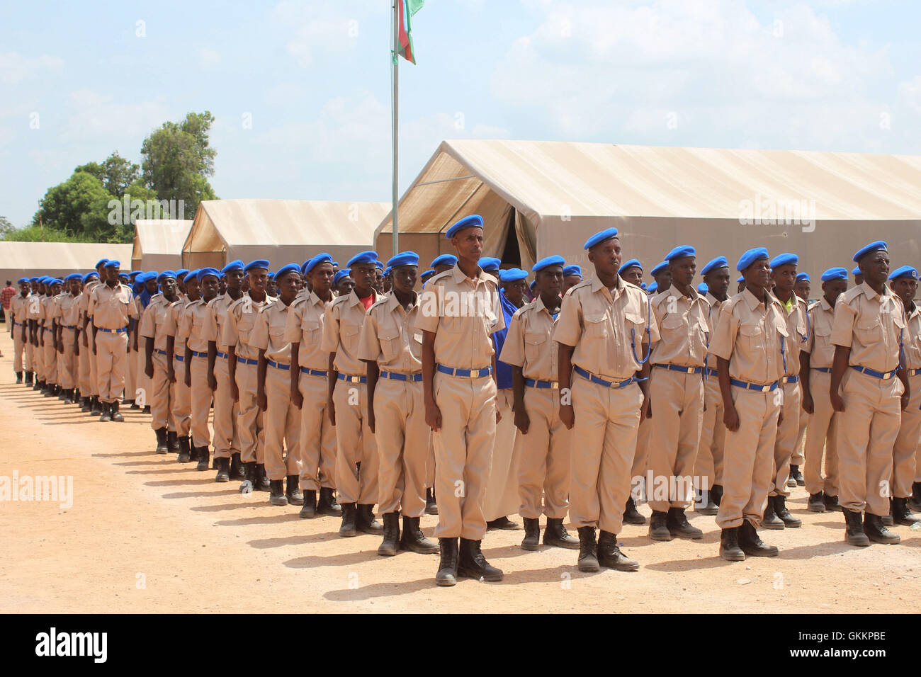 Newly trained Somali Police officers on parade during the pass out ...