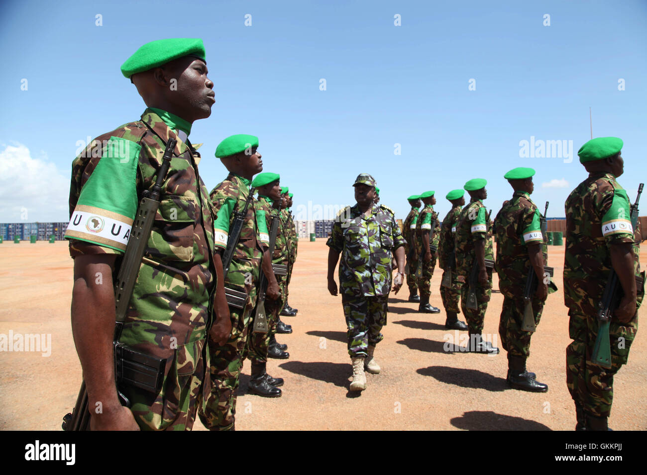 Kenya's Chief of Defense Forces, General Samson Mwathethe, inspects a ...