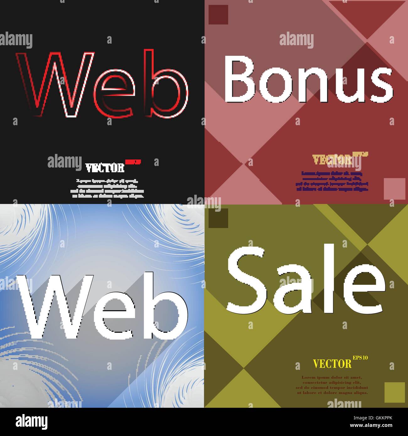 Set of the most popular web design icons on abstract background Stock ...