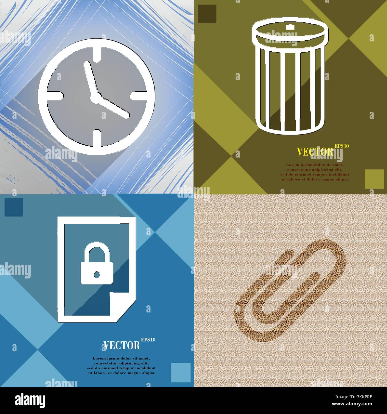 Set of abstract backgrounds with different web icons Stock Vector Image ...