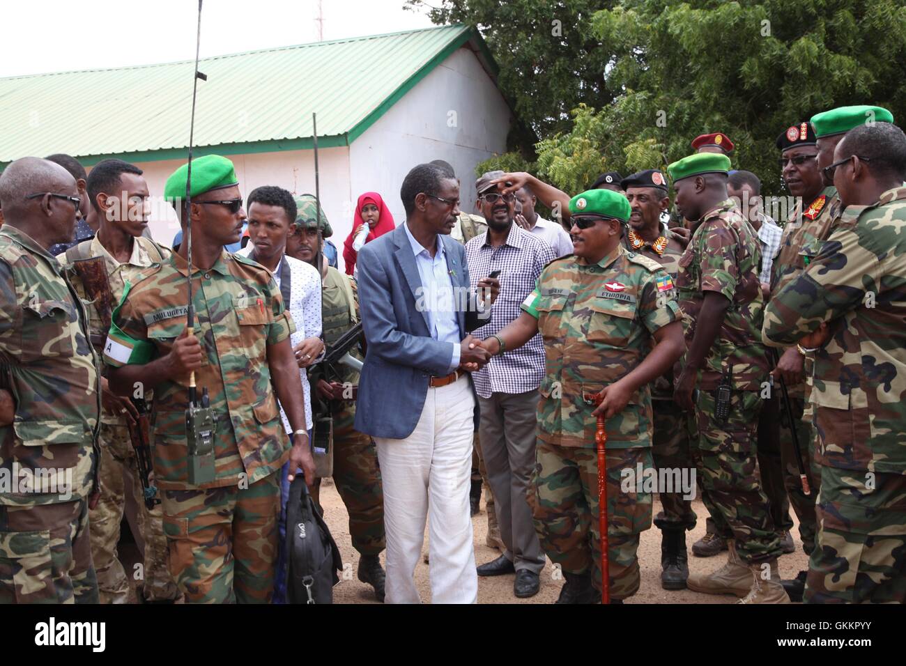 Jubbaland Deputy President, Abdullahi Sheik Isma'il Faratag, greets ...