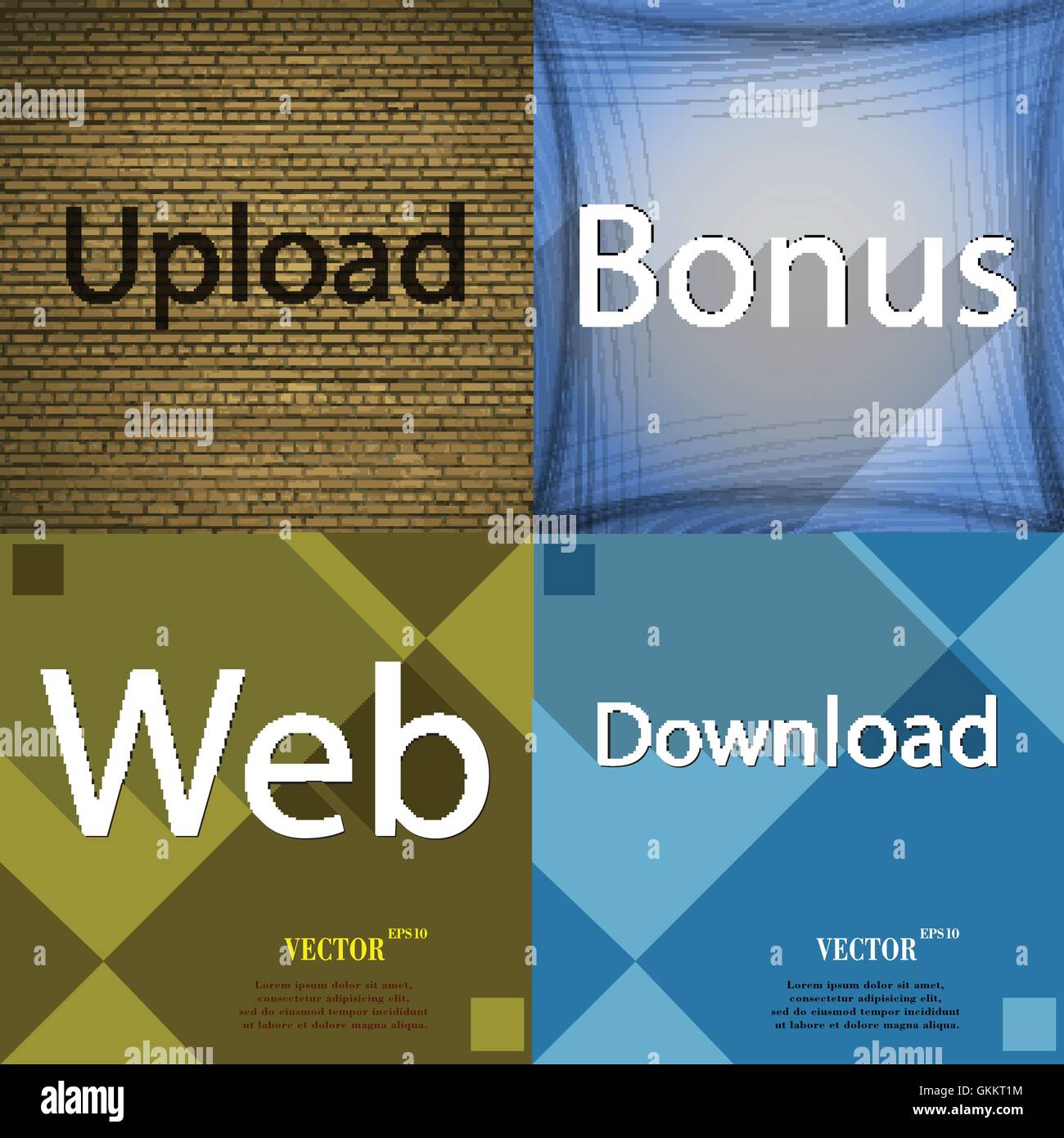 Set of the most popular web design icons on abstract background Stock ...