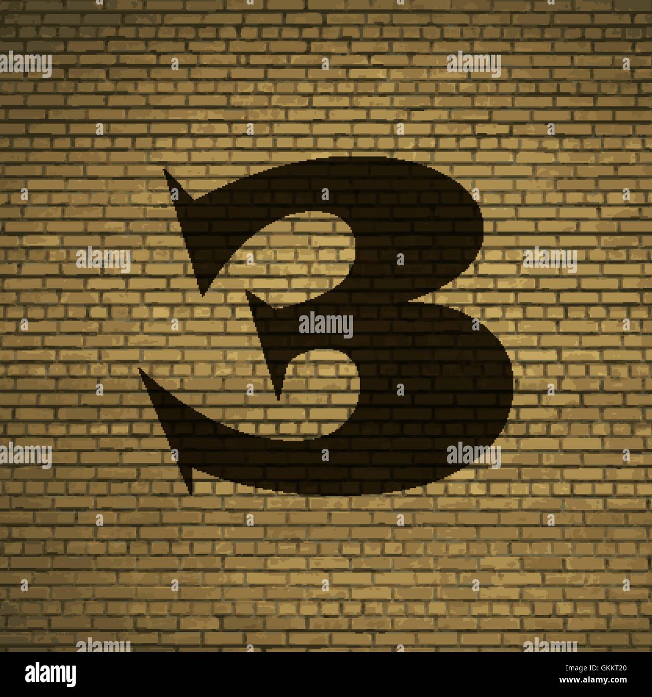 number three icon symbol Flat modern web design with long shadow and ...