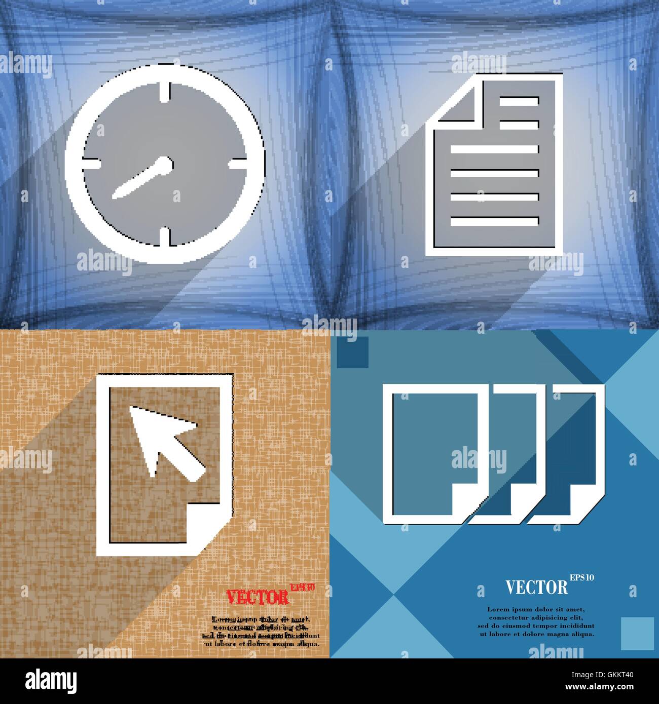 Set of abstract backgrounds with different web icons Stock Vector Image ...