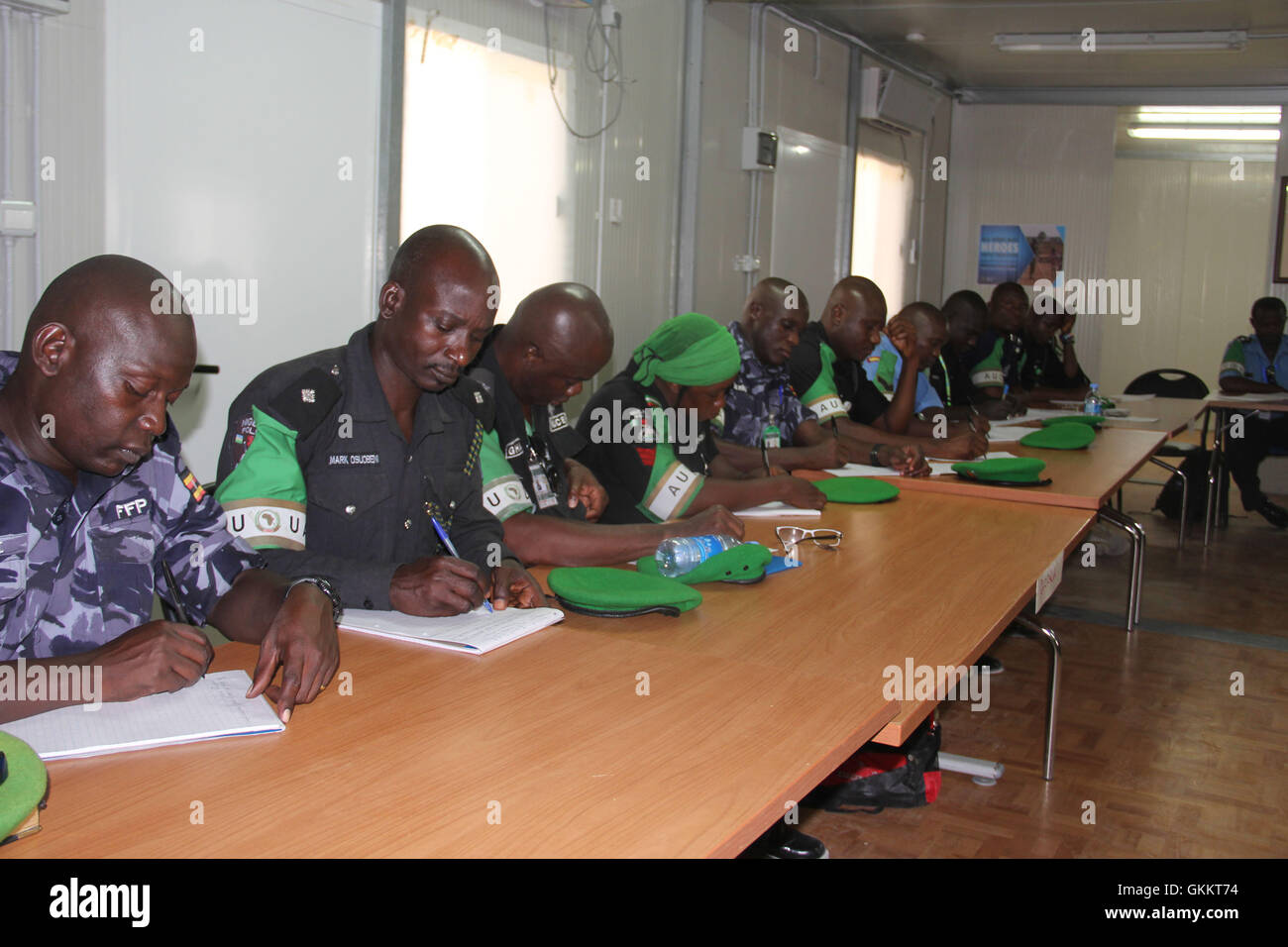 AMISOM police officers participate in an in-mission training course in ...